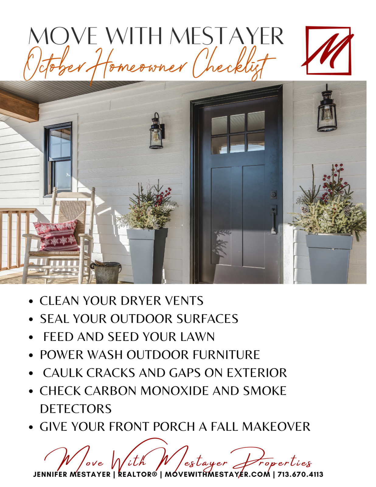 Move With Mestayer October 2024 Homeowner Checklist | movewithmestayer.com